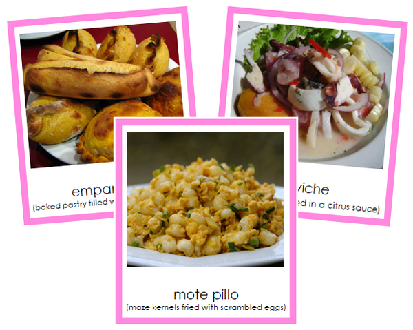 South American Food - Montessori Print Shop
