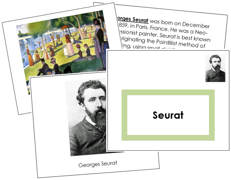 Georges Seurat Art Book (border) - Montessori Print Shop