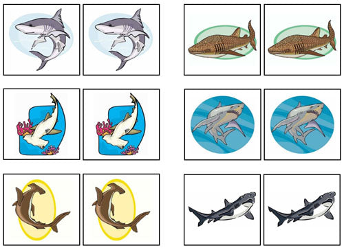Shark Match-Up & Memory Game - Montessori Digital Download - Montessori ...