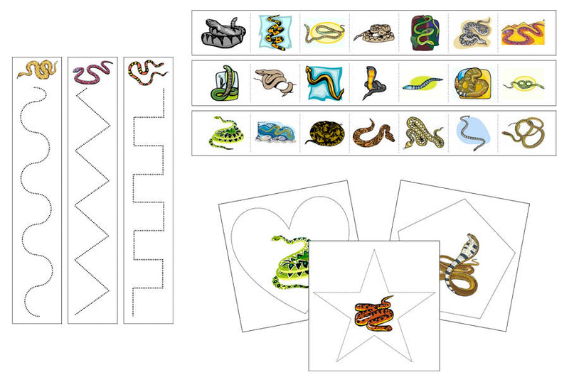 Snakes Cutting Work - Montessori Digital Download - Montessori Print Shop