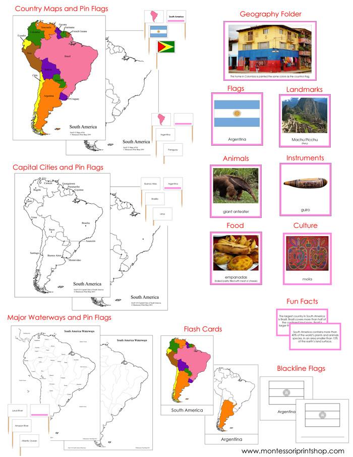 South America Deluxe Continent Bundle - Montessori Print Shop