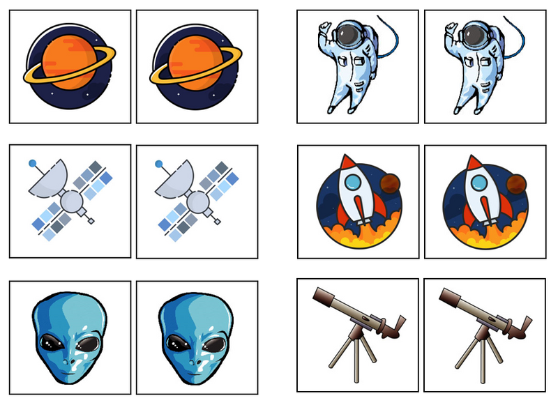 Space Match-Up & Memory Game - Montessori Print Shop