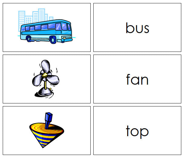 Phonetic Words & Picture Cards (Step 1) - Montessori Print Shop