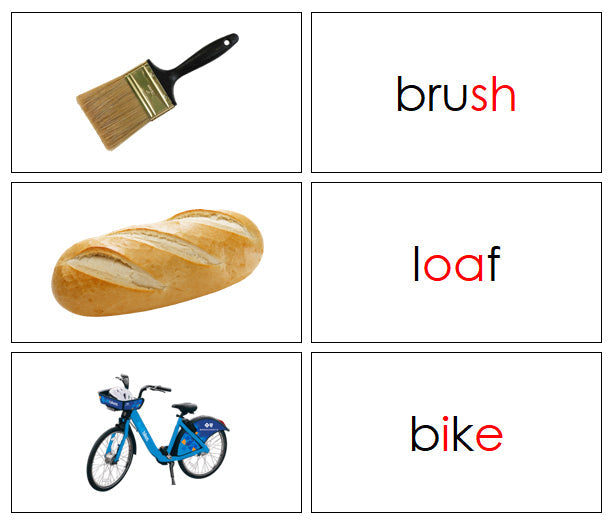 Phonogram Words & Picture Cards Set 1 (Step 3) - Montessori Print Shop