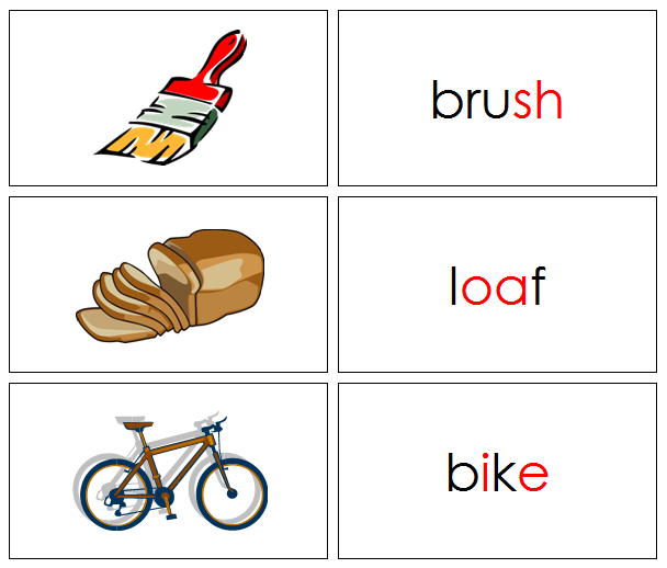 Phonogram Words & Picture Cards Set 1 (Step 3) - Montessori Language ...