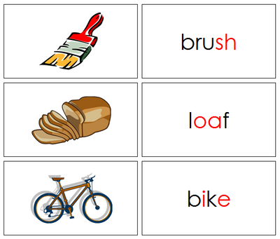 Phonogram Words & Picture Cards Set 1 (Step 3) - Montessori Language ...