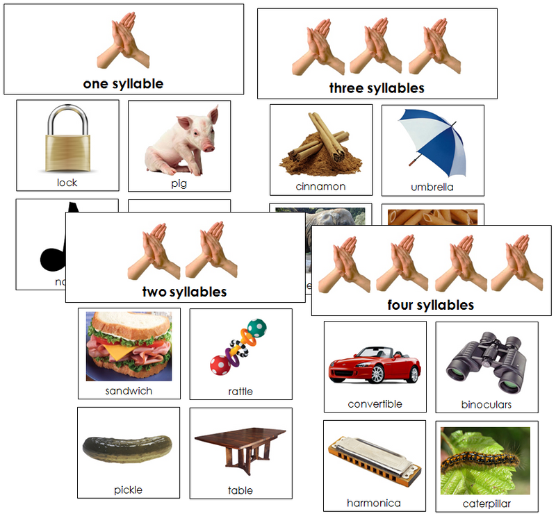 Syllable Sorting Cards - Montessori Print Shop Digital Download