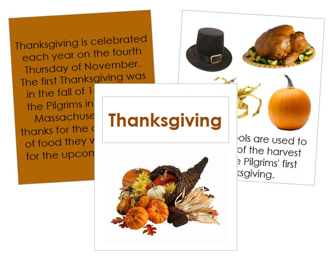 Thanksgiving (US) Cards & Booklet - Montessori Print Shop