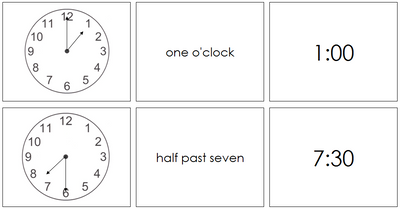 Time Cards - Montessori Print Shop