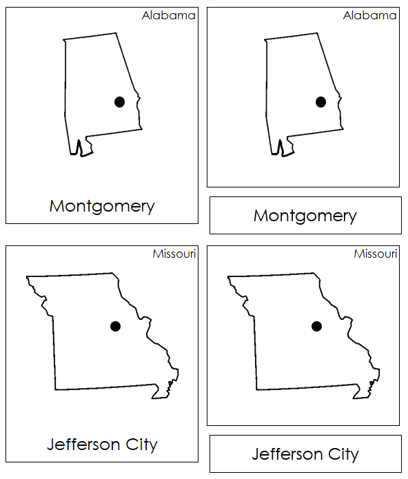 United States Capital Cities - Montessori Print Shop