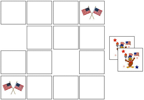 US 4th of July Match-Up & Memory Game - Montessori Print Shop