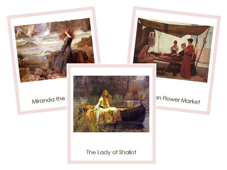 John William Waterhouse Art Cards (borders) - Montessori Print Shop