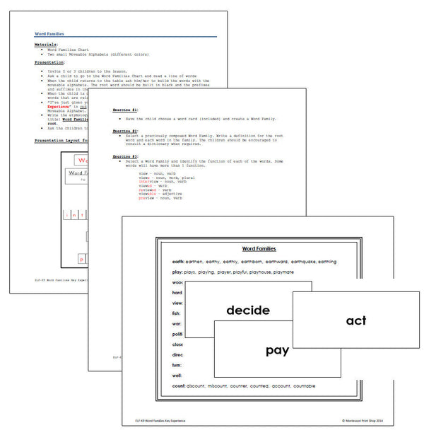 Montessori Word Families Key Experience - Montessori Print Shop