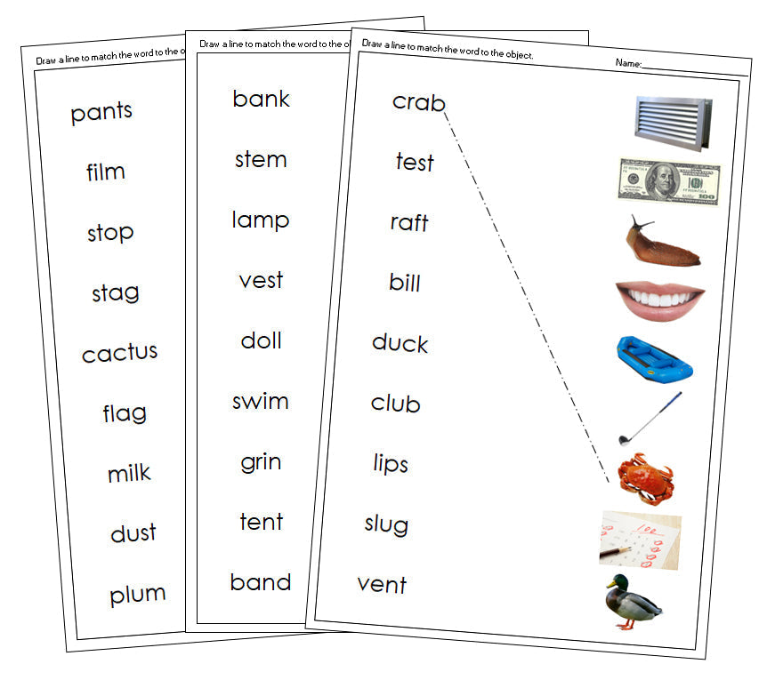 Word & Picture Match Step 2 (photos) - Montessori Print Shop