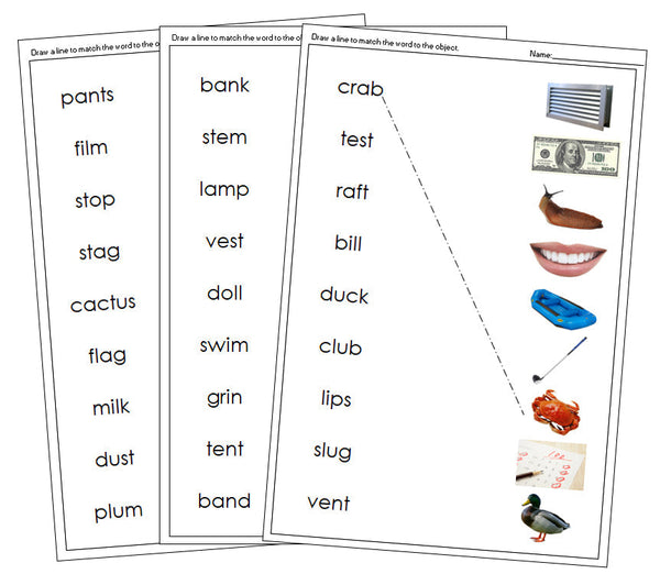 Word & Picture Match Step 2 (photos) - Montessori Print Shop