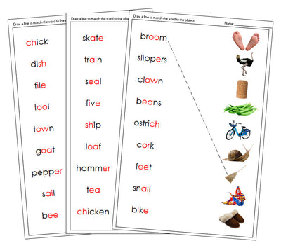Phonogram Word & Picture Match Set 1 Step 3 (photos) - Montessori ...
