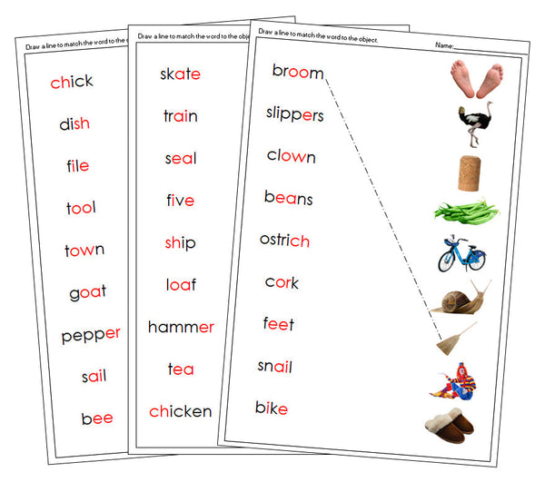 Phonogram Word & Picture Match Set 1 Step 3 (photos) - Montessori ...
