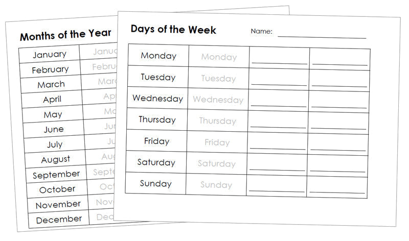 Calendar Worksheets - Montessori Digital Download - Montessori Print Shop