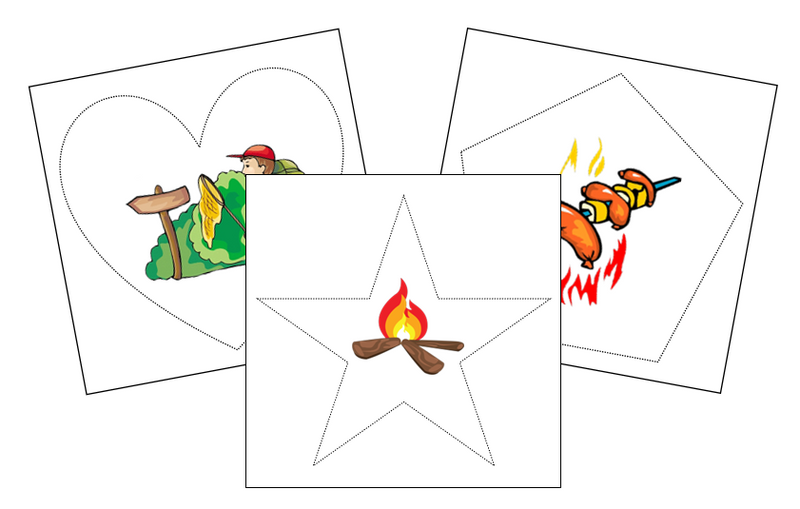 Camping Cutting Work - Montessori Print Shop