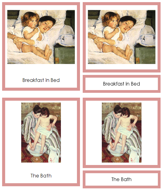 Mary Cassatt Art Cards (color-coded) - Montessori Digital Download ...