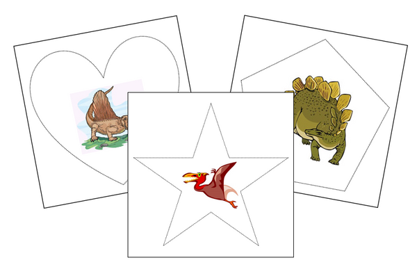 Dinosaurs Cutting Work - Montessori Print Shop Digital Download