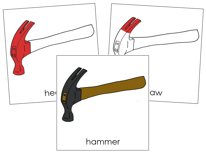 Parts of a Hammer Nomenclature Cards (red) - Montessori Print Shop ...