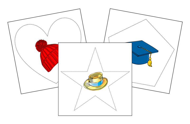 Hats Cutting Work - Montessori Print Shop Digital Download