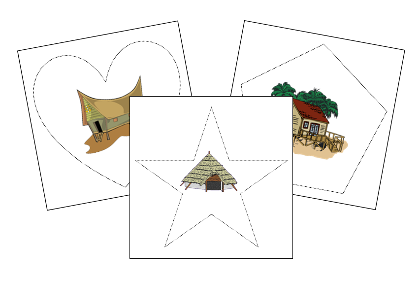 Houses Cutting Work - Montessori Print Shop Digital Download