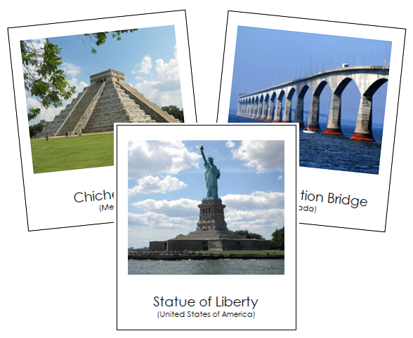 North American Landmark Cards - Montessori Print Shop