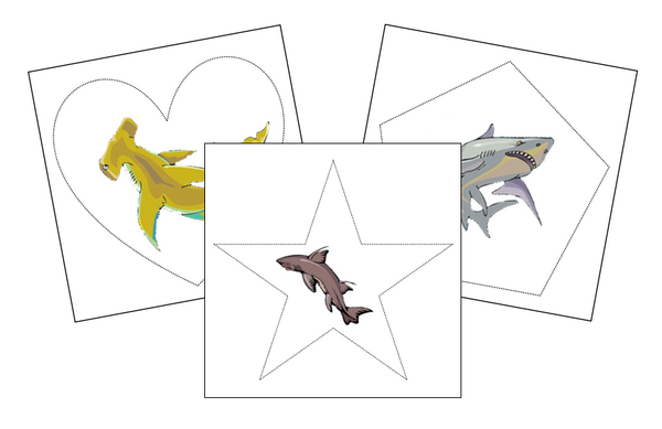 Shark Cutting Work - Montessori Print Shop Digital Download
