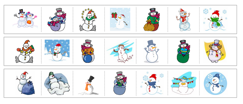 Snowman Cutting Work - Montessori Print Shop Digital Download