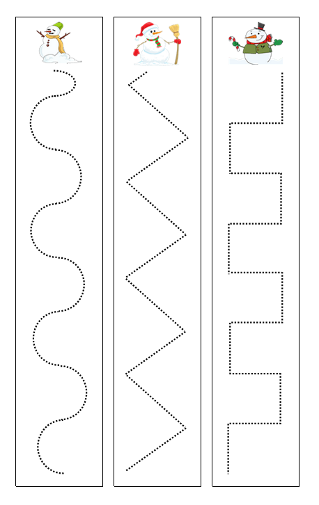 Snowman Cutting Work - Montessori Print Shop Digital Download