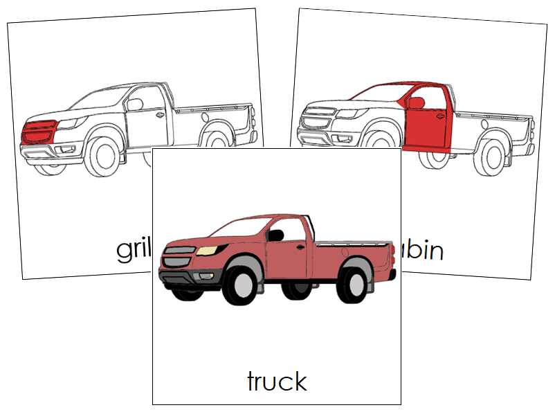 Parts of a Truck Nomenclature Cards (red) - Montessori Print Shop ...