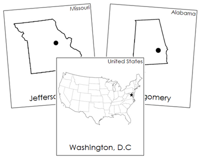 United States Capital Cities Map - Montessori Geography - Montessori ...