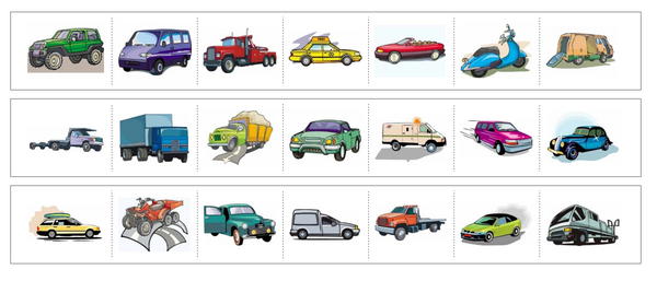 Vehicles Cutting Work - Montessori Print Shop